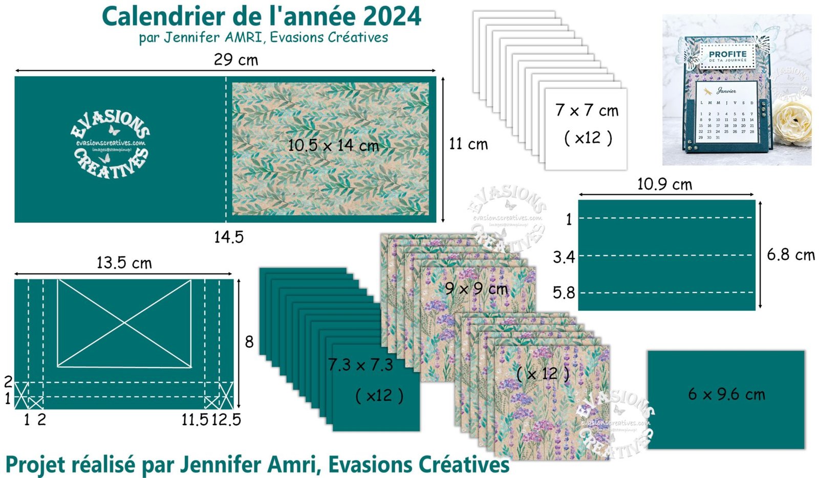 Calendrier de l'année 2024 | Évasions Créatives