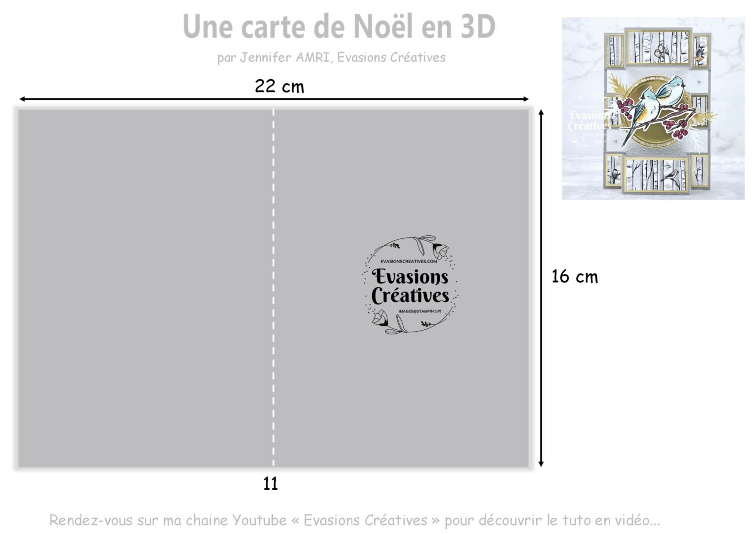Une carte de Noël en 3D | Évasions Créatives